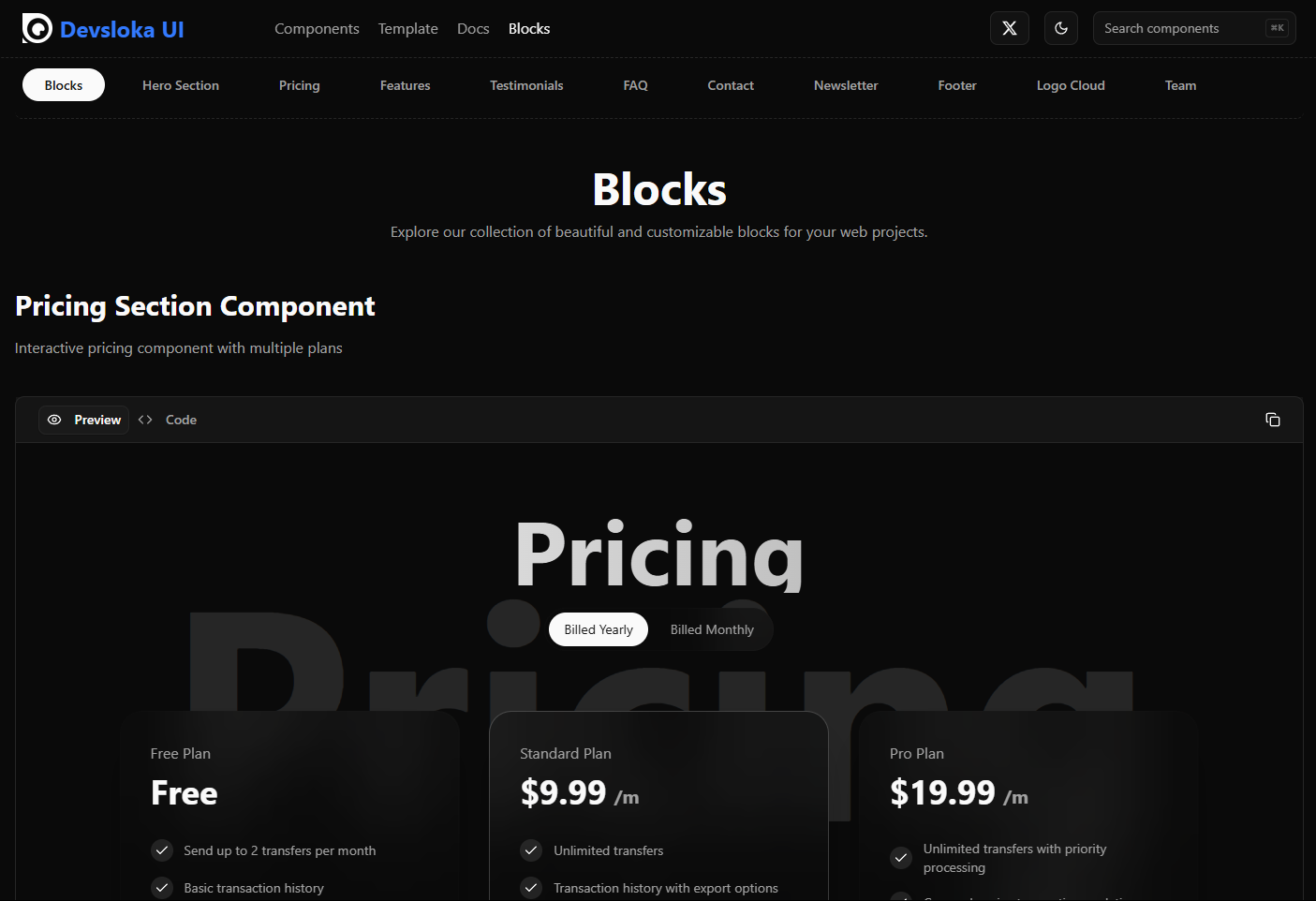 UI Blocks Collection - DevsLoka