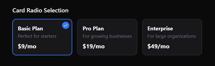Card Radio - Devsloka Components