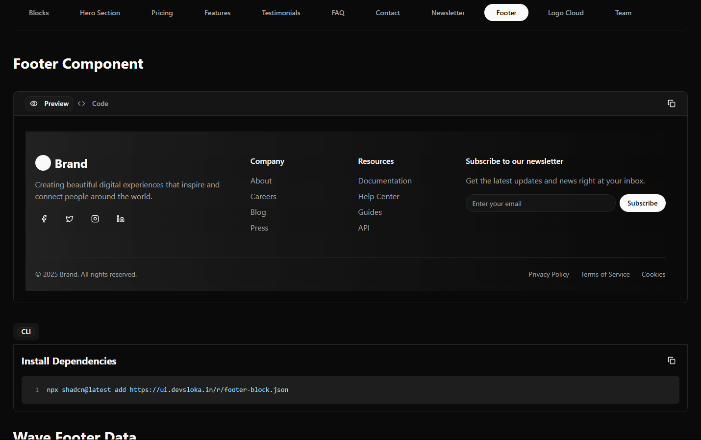 Footer Block - Devsloka Blocks