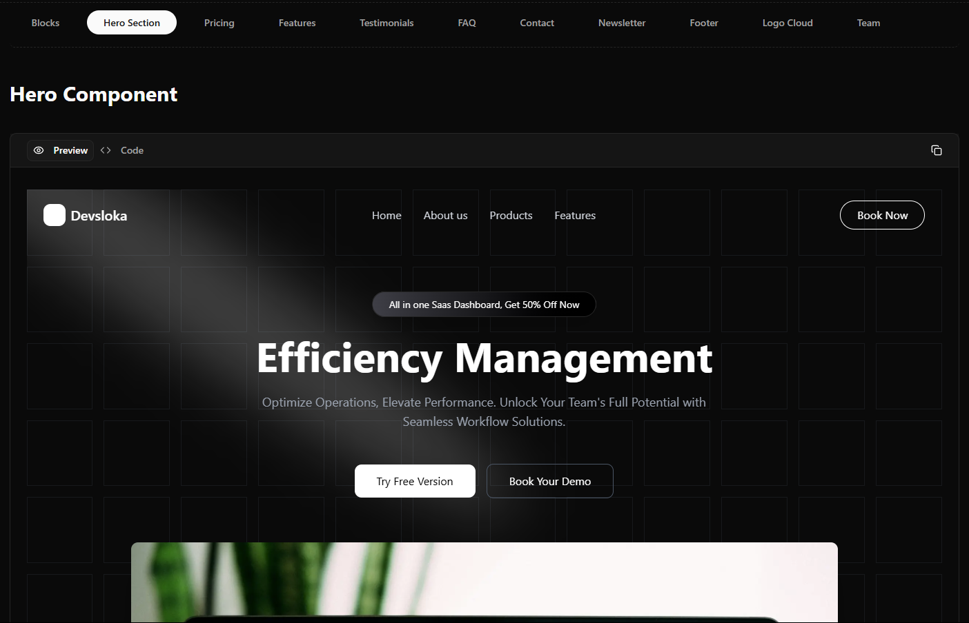 Hero Section - Devsloka Blocks