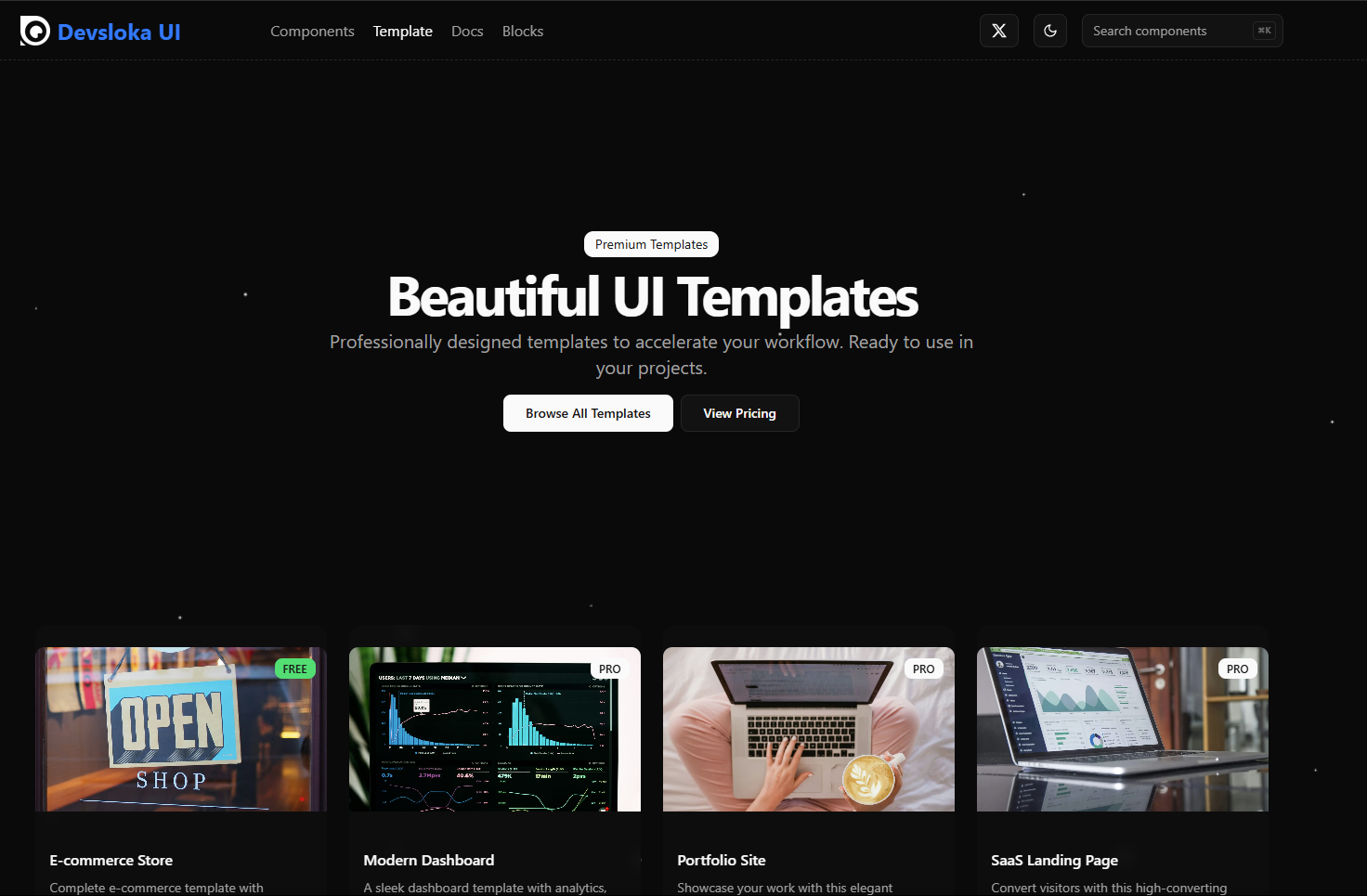 Premium UI Templates - DevsLoka