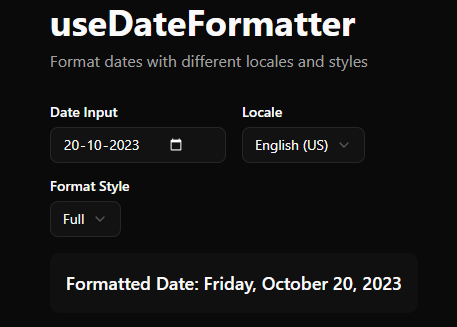 Use Date Formatter - Devsloka Components
