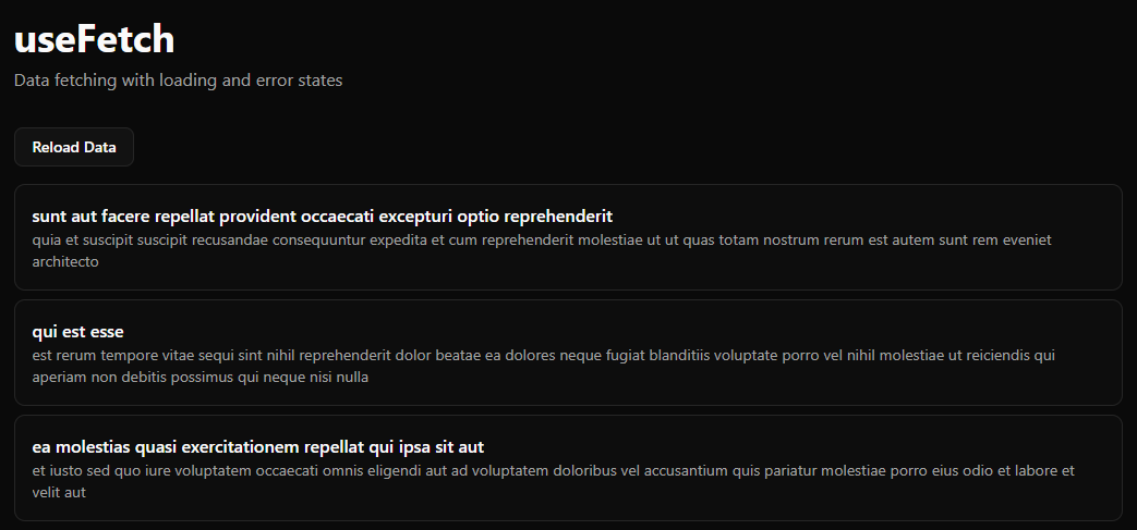 Use Fetch - Devsloka Components